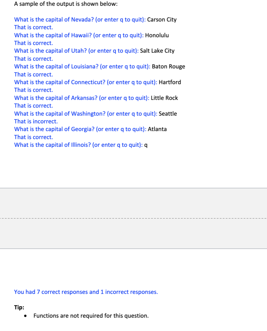Write a program that quizzes the users on their | Chegg.com
