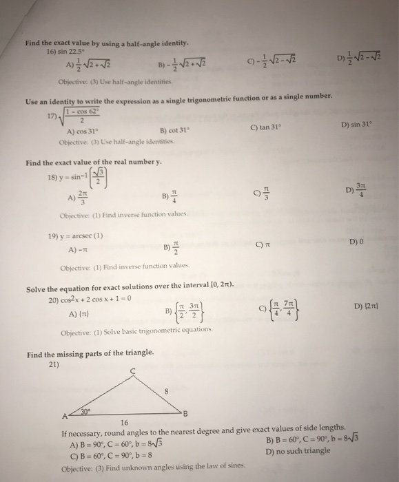 Solved Find the exact value by using a half-angle identity | Chegg.com