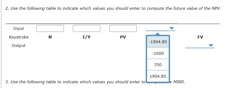 1. Use the following table to | Chegg.com