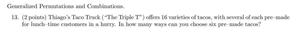 Solved Generalized Permutations and Combinations. 13. (2 | Chegg.com