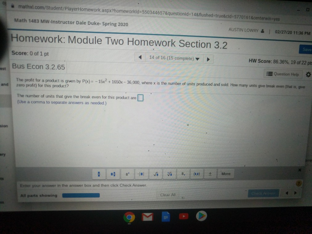 Solved mathxl.com/Student/Player | Chegg.com