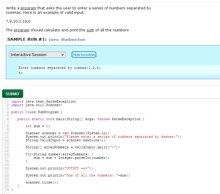 Solved Write a program that asks the user to enter a series | Chegg.com