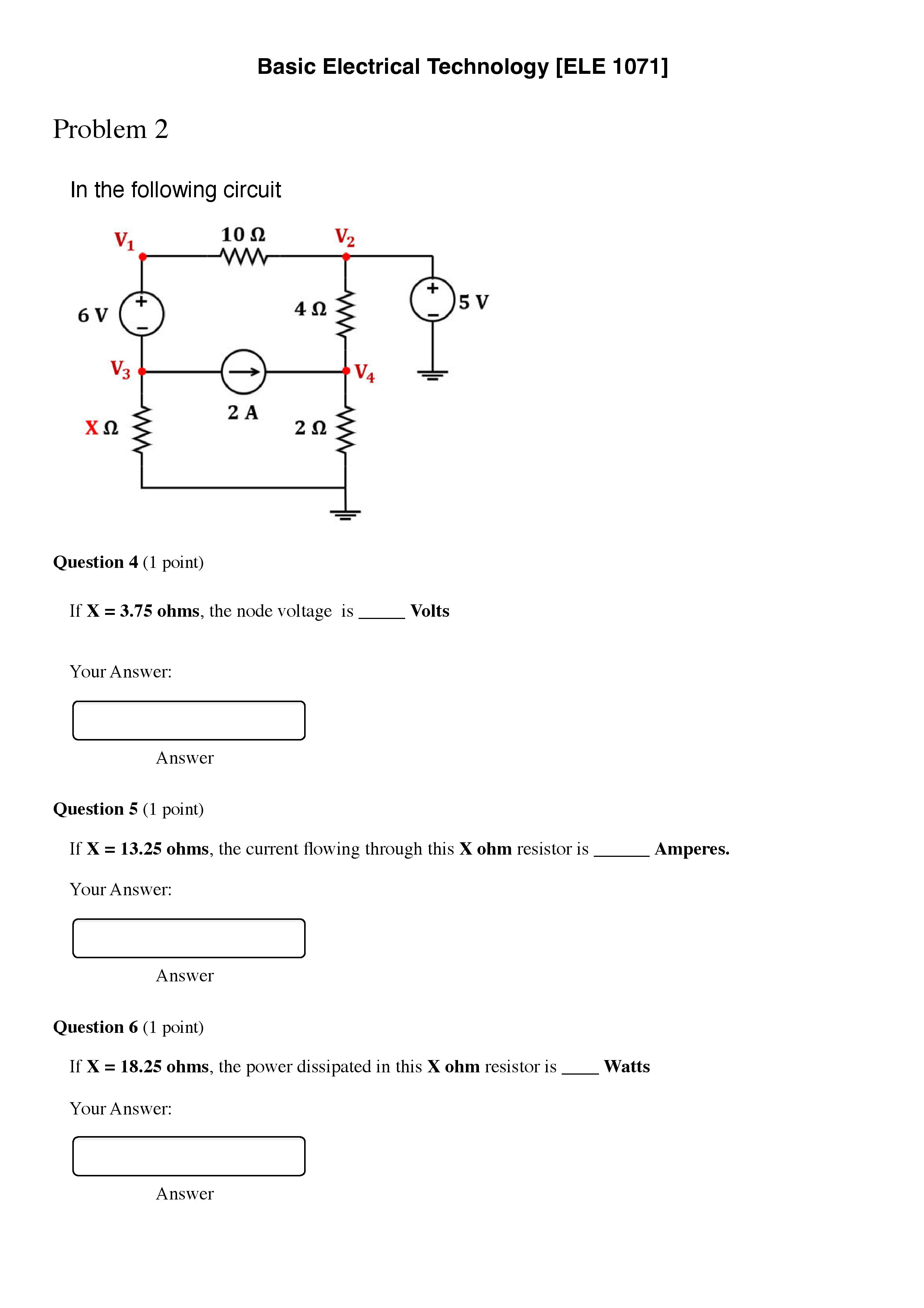 Solved Basic Electrical Technology [ELE 1071] Problem 2 In | Chegg.com