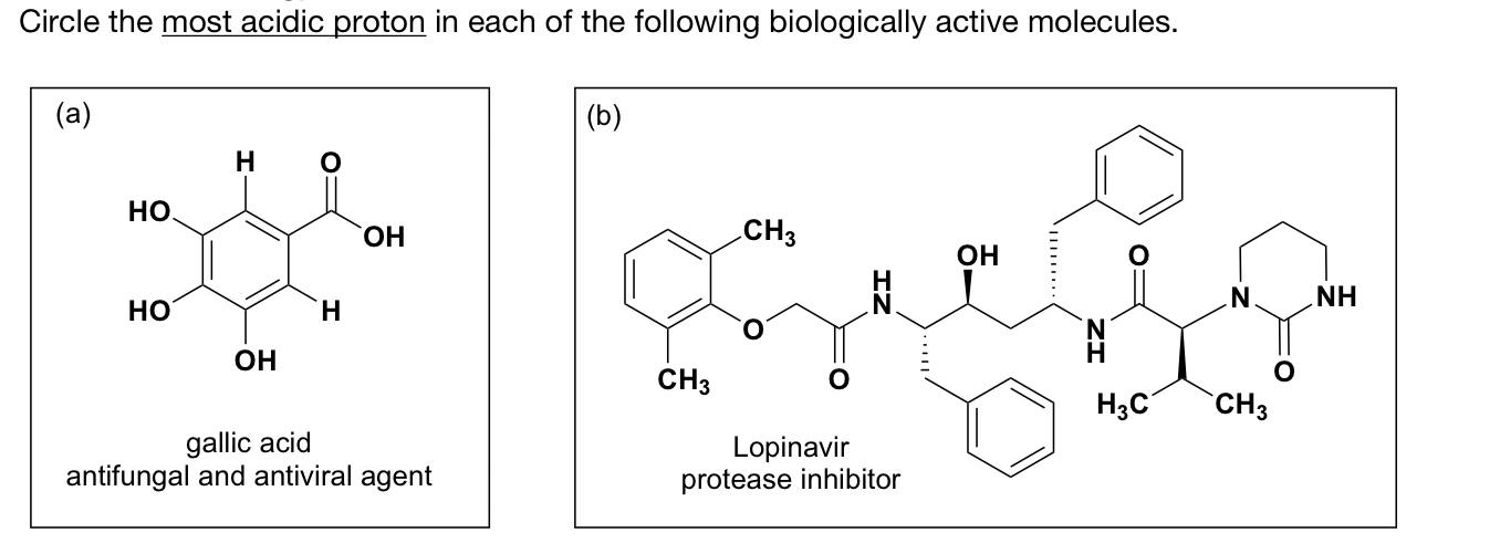 Solved Circle the most acidic proton in each of the | Chegg.com