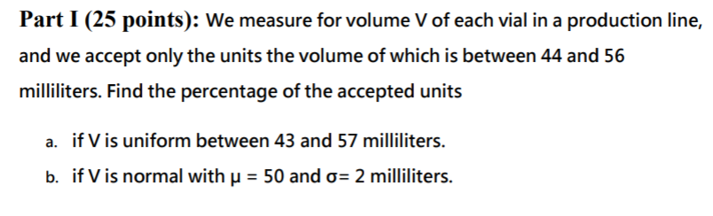 Solved Part I (25 points): We measure for volume V of each | Chegg.com
