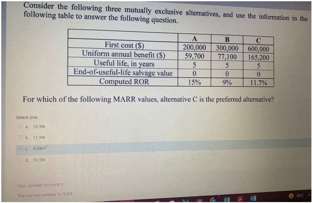 Solved Consider the following three mutually exclusive | Chegg.com