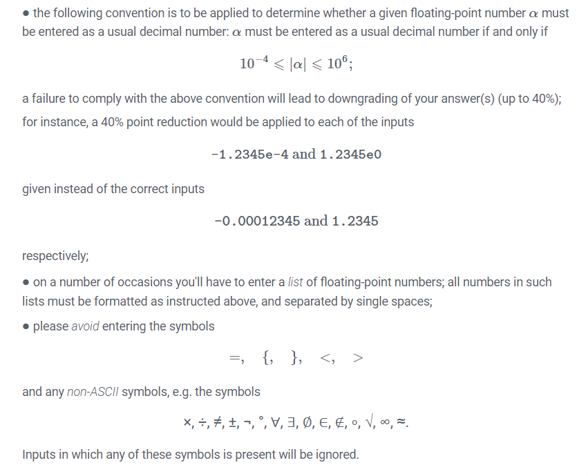 Solved GENERAL GUIDELINES FOR ALL QUESTIONS • The symbol = | Chegg.com