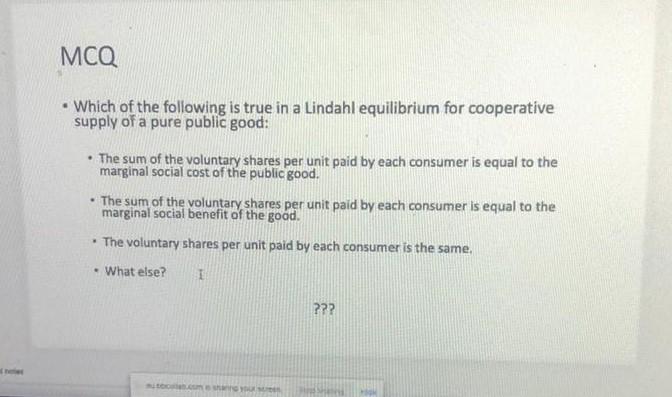 Solved - Which of the following is true in a Lindahl | Chegg.com