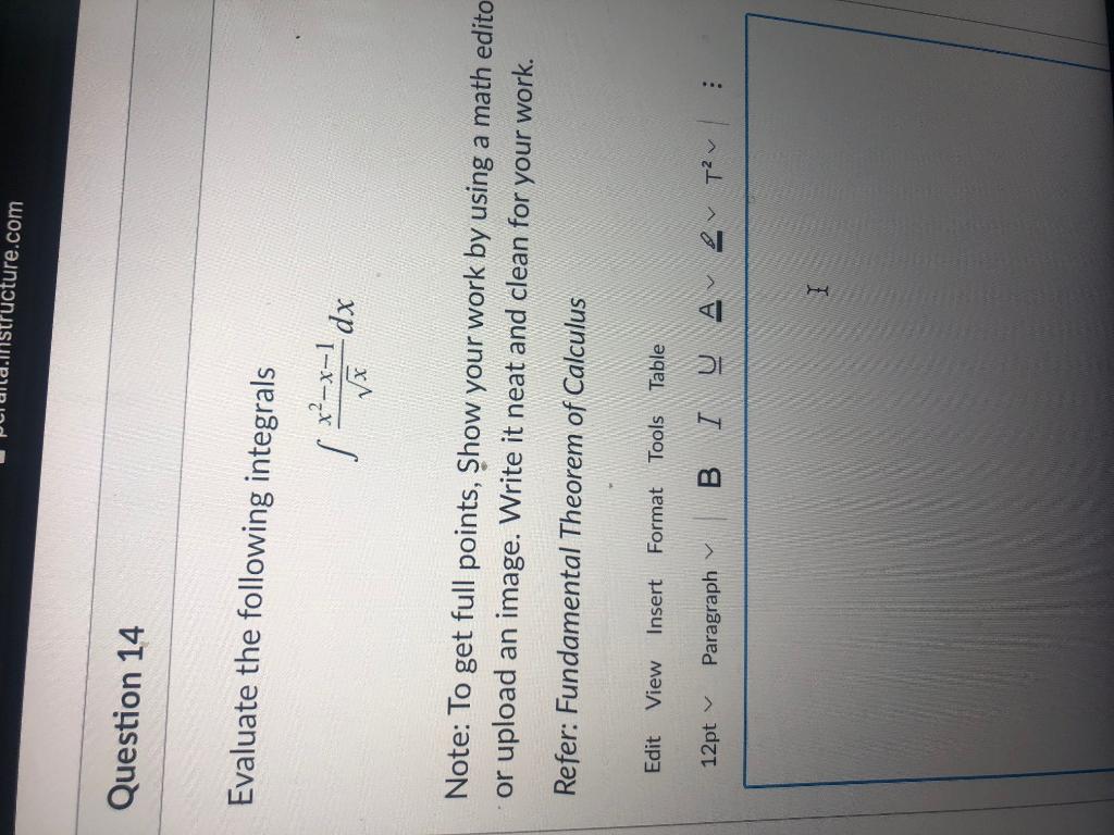 Solved ucture.com Question 14 Evaluate the following | Chegg.com