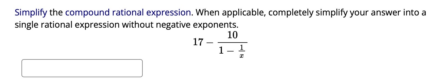 Solved Simplify the compound rational expression. When | Chegg.com