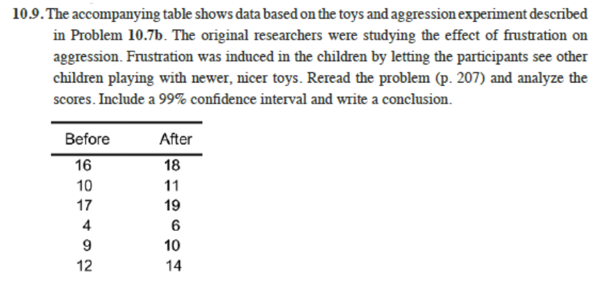 Solved 10.9. The accompanying table shows data based on the | Chegg.com