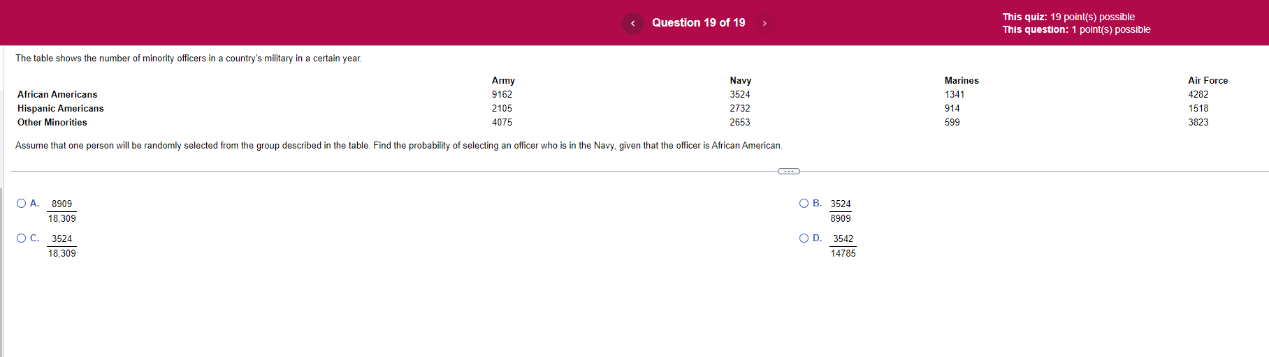 Solved Question 19 of 19 , This quiz: 19 point(s) possible | Chegg.com