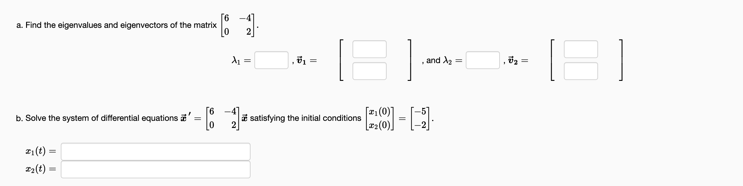 Solved a. ﻿Find the eigenvalues and eigenvectors of the | Chegg.com