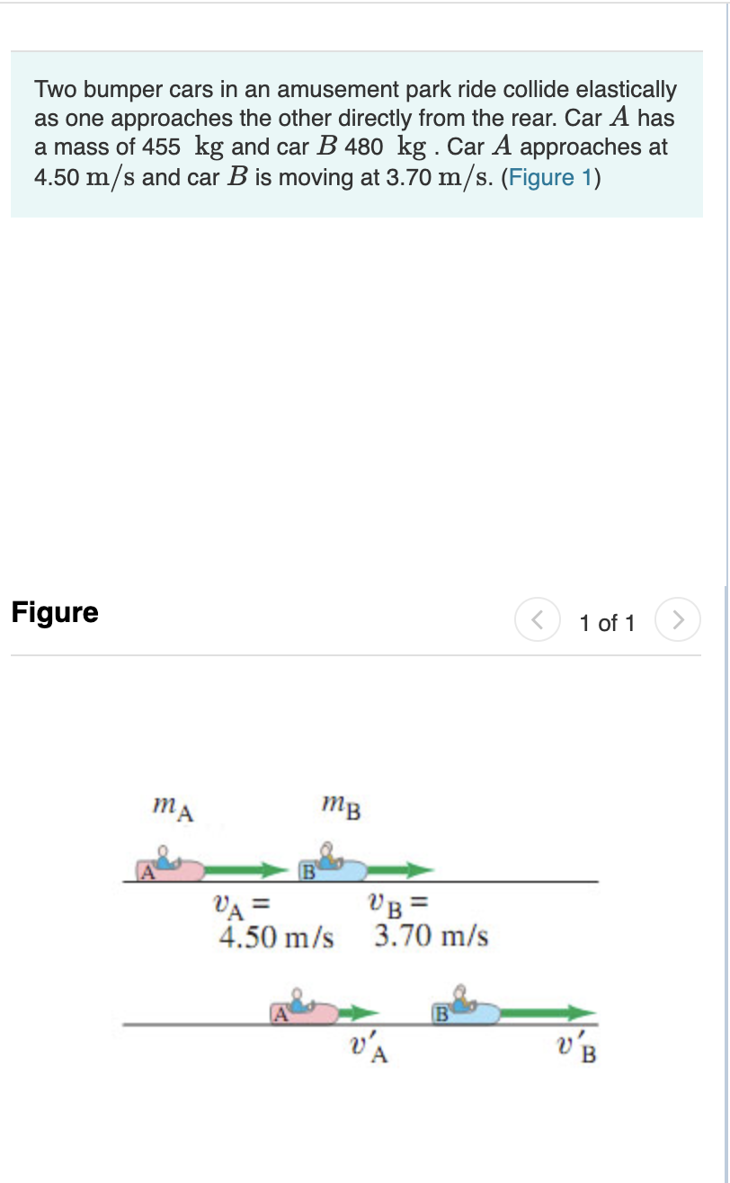 Solved Two bumper cars in an amusement park ride collide | Chegg.com