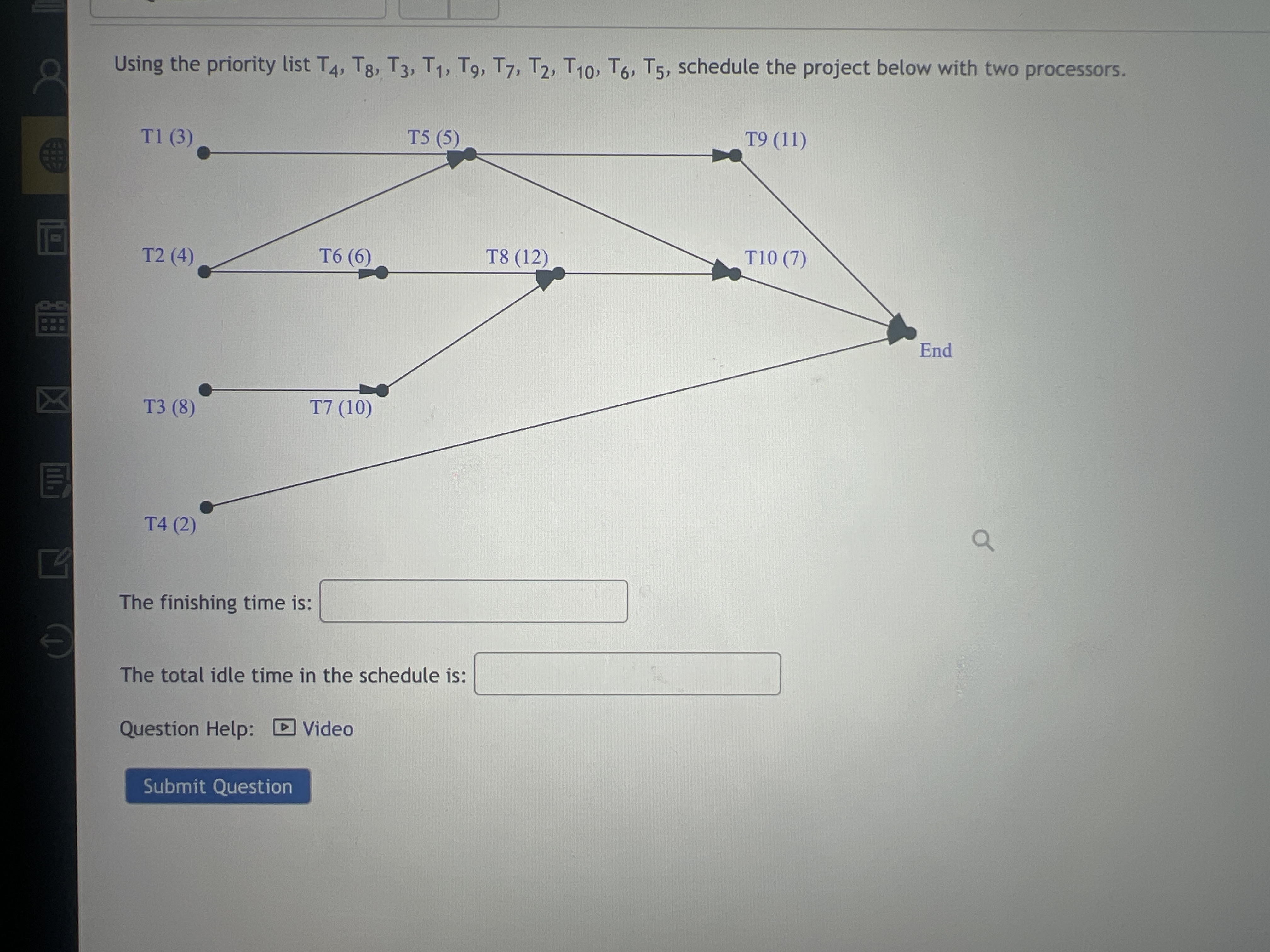 Solved Using the priority list | Chegg.com