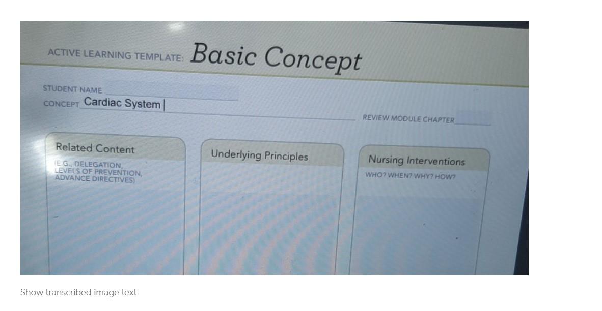 Solved ACTIVE LEARNING TEMPLATE: Basic Concept STUDENT NAME | Chegg.com