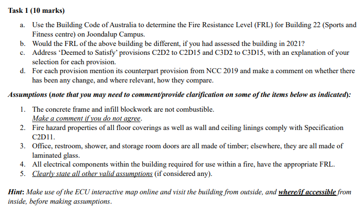 Solved a. Use the Building Code of Australia to determine | Chegg.com