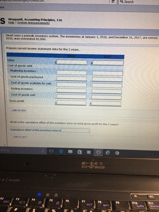 Solved PRINTER VERSION smart watch company reported the | Chegg.com