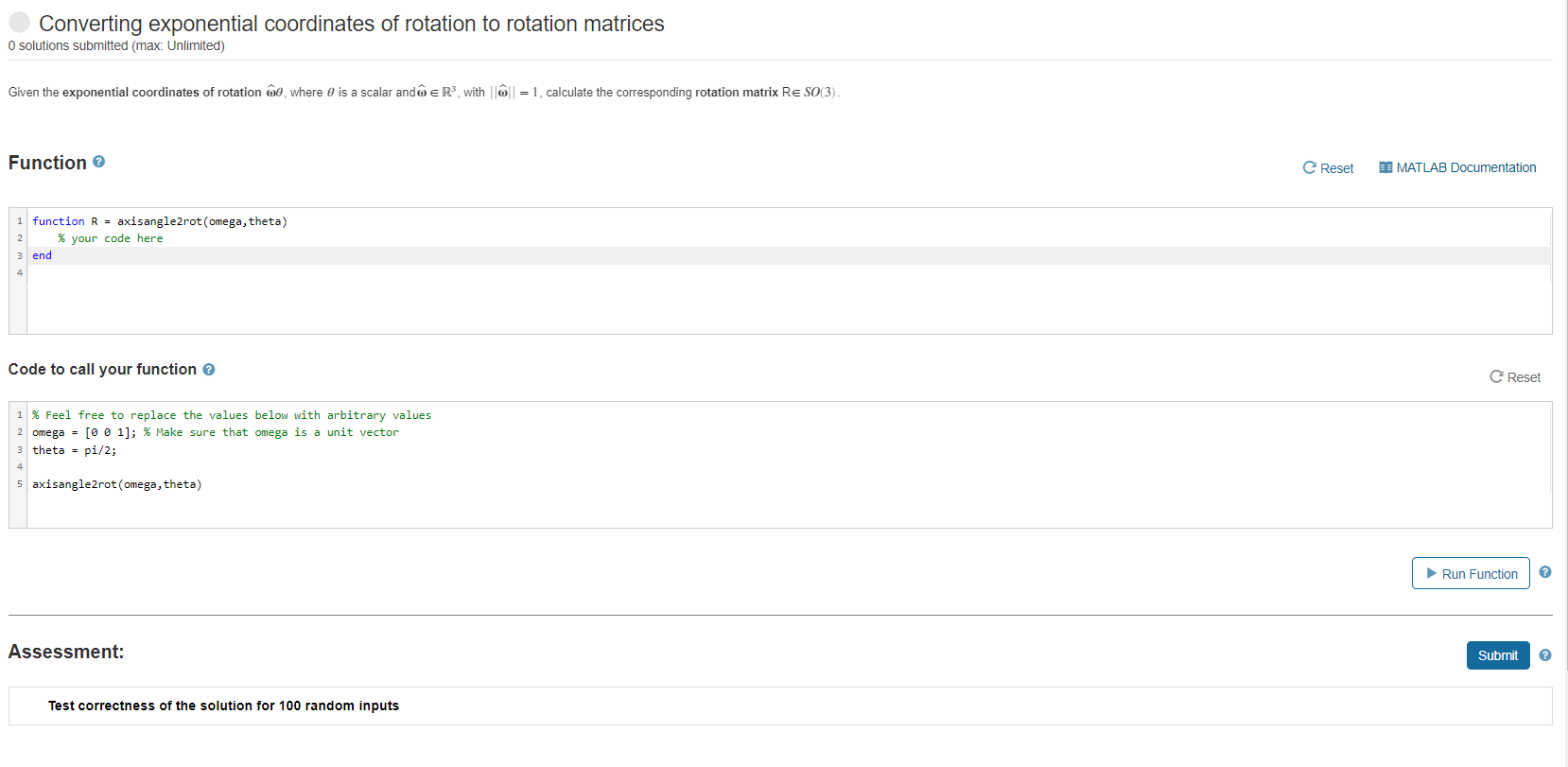 Solved Converting exponential coordinates of rotation to | Chegg.com