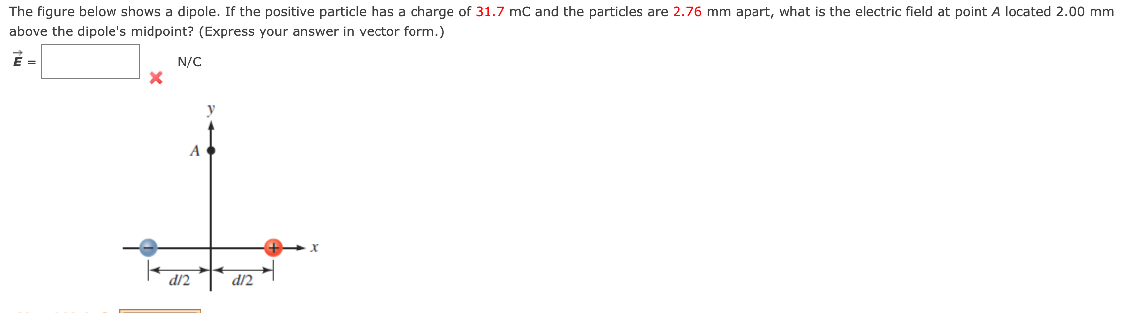 Solved The figure below shows a dipole. If the positive | Chegg.com