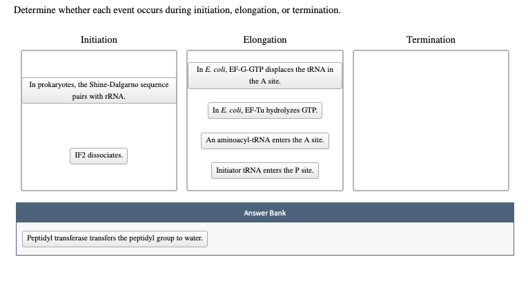 Solved Determine whether each event occurs during | Chegg.com
