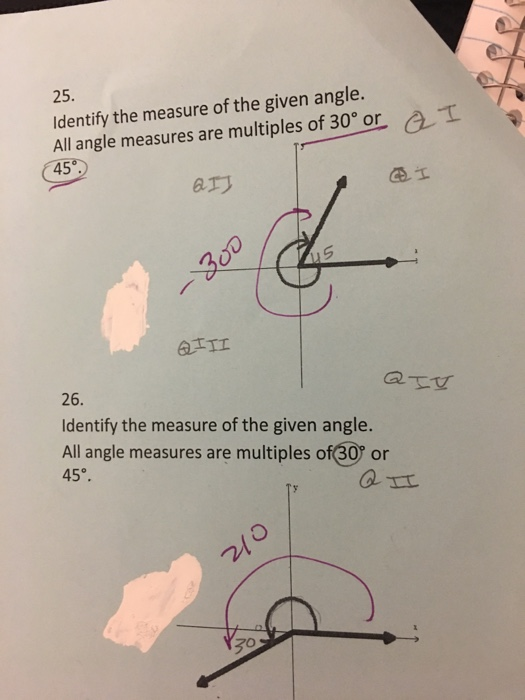 Solved Identify the measure of the given angle. All angle | Chegg.com