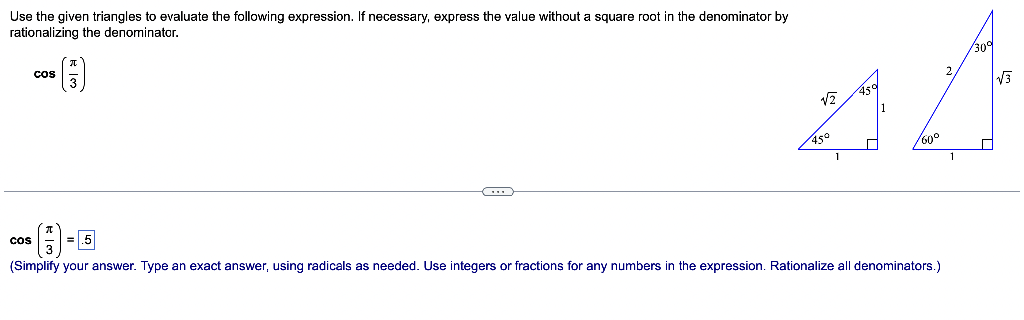 Solved Use the given triangles to evaluate the following | Chegg.com