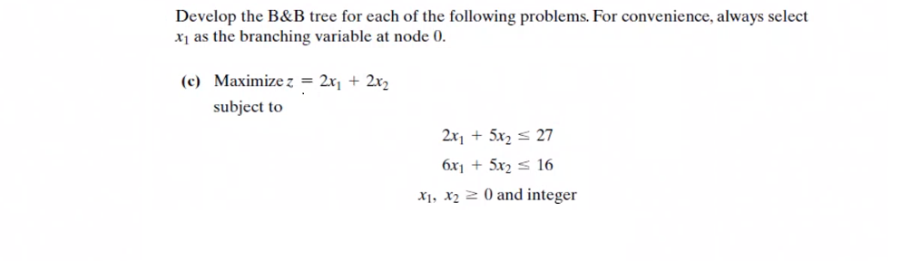 Solved Develop the B&B tree for each of the following | Chegg.com