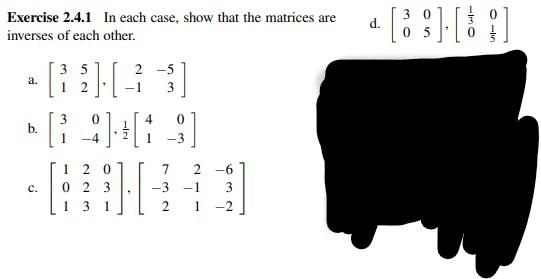 Solved Exercise 2.4.1 In each case, show that the matrices | Chegg.com