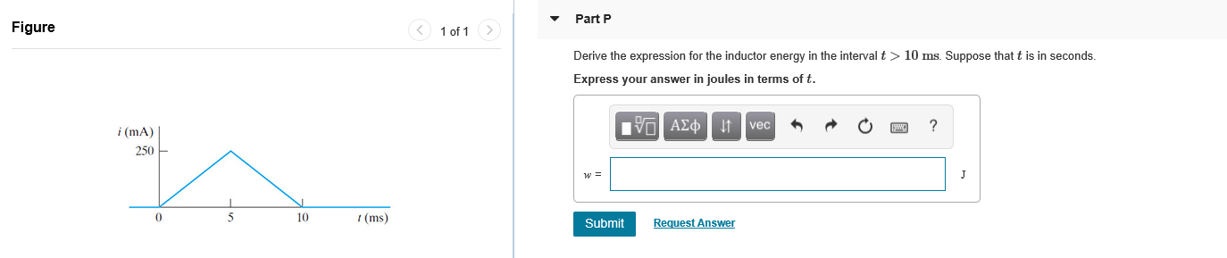Solved The triangular current pulse shown in (Figure 1) is | Chegg.com