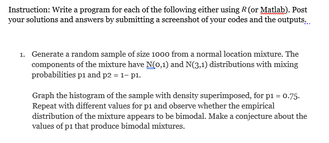 Solved Instruction: Write a program for each of the | Chegg.com