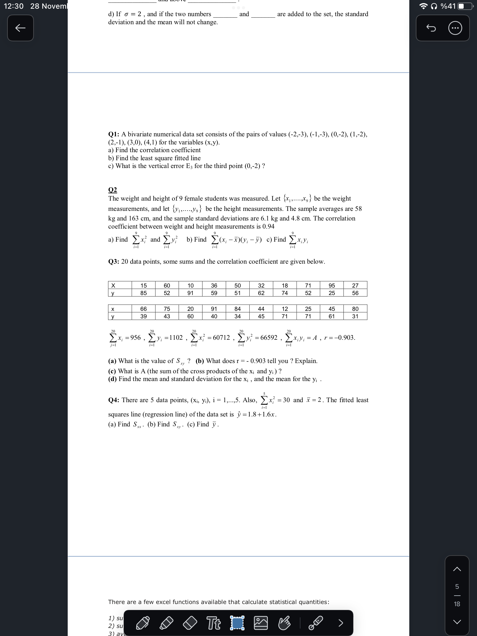Solved d) If σ=2, and if the two numbers and are added to | Chegg.com