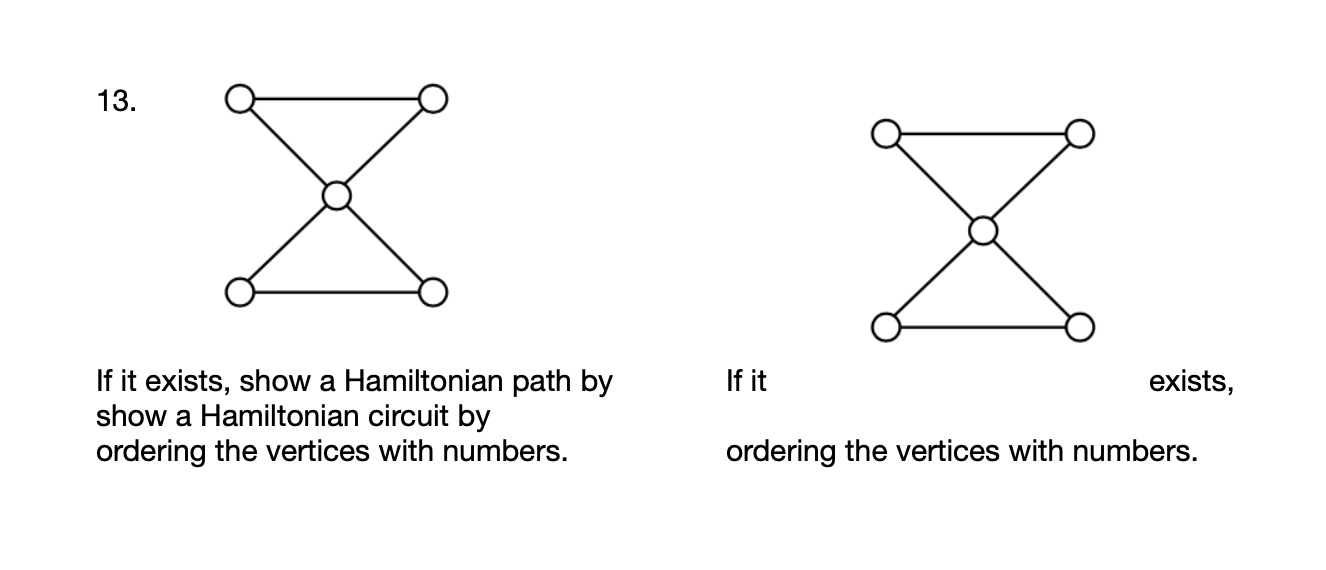 Solved If it exists, show a Hamiltonian path by show a | Chegg.com