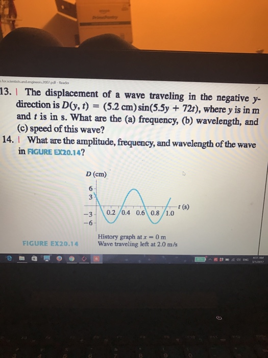 Solved The displacement of a wave traveling in the negative | Chegg.com