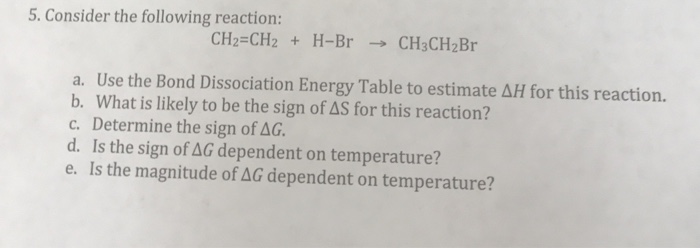 Solved Consider the following reaction CH_2 = CH_2 + H - Br | Chegg.com