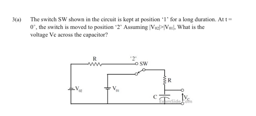 Solved 3(a) ﻿The switch SW shown in the circuit is kept at | Chegg.com