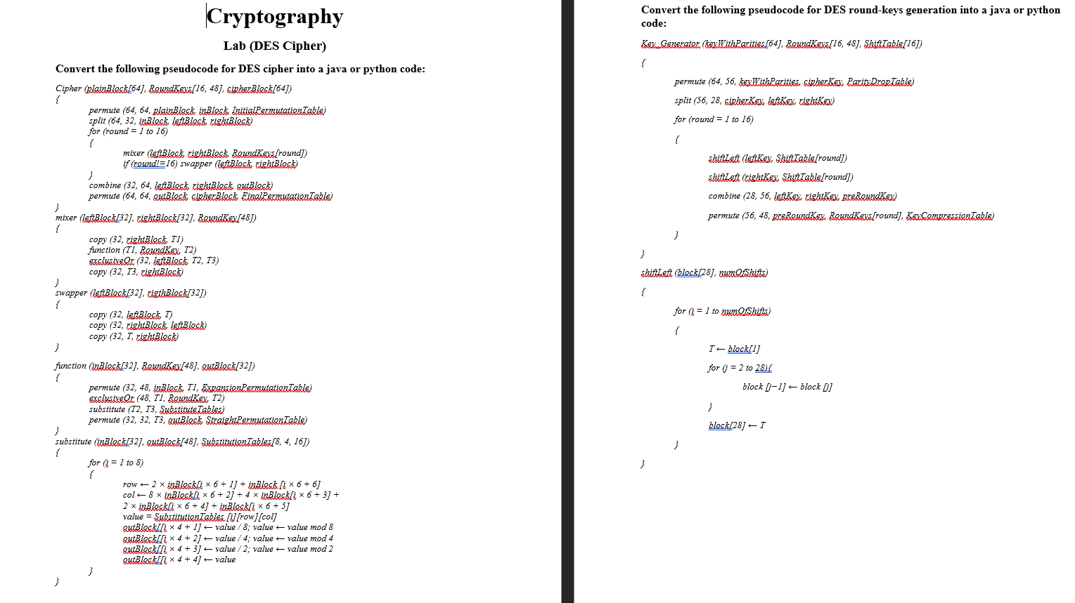 Solved Crypto lab assaignmen, please help Lab (DES | Chegg.com