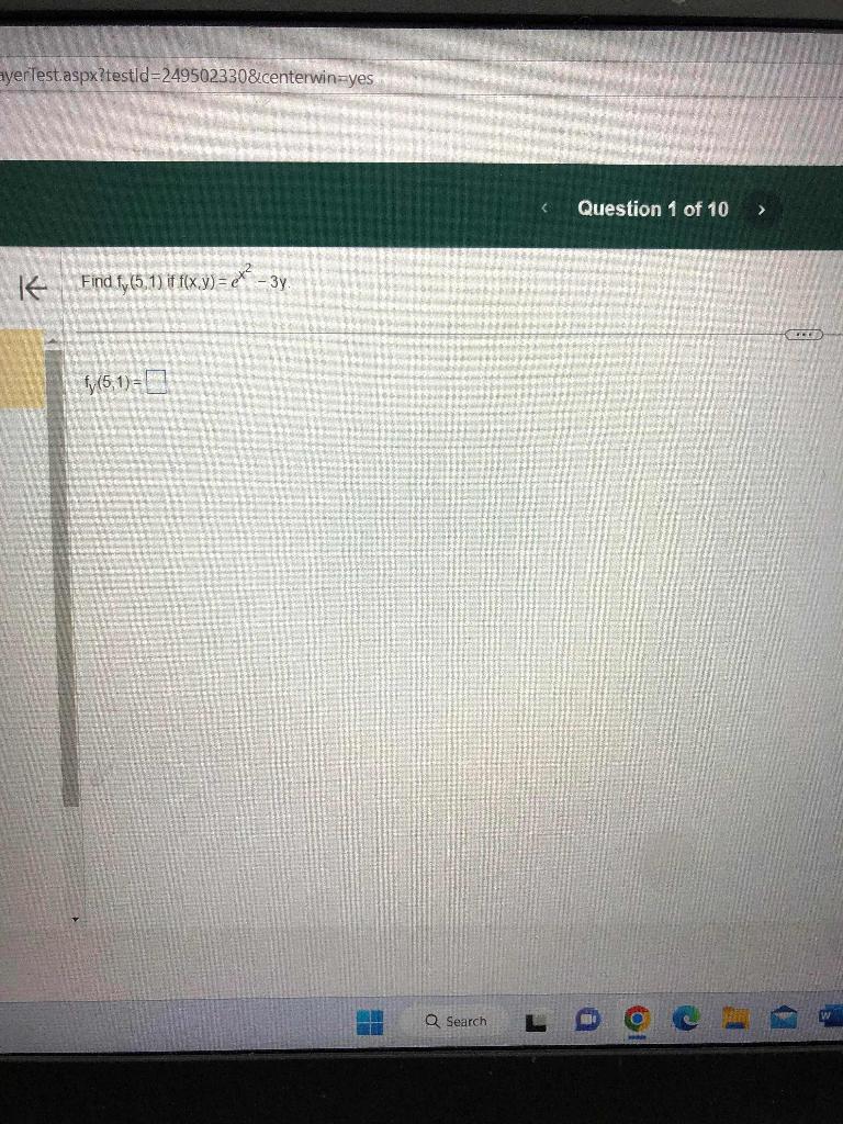 Find fy(5,1) if f(x,y)=ex2−3y. | Chegg.com