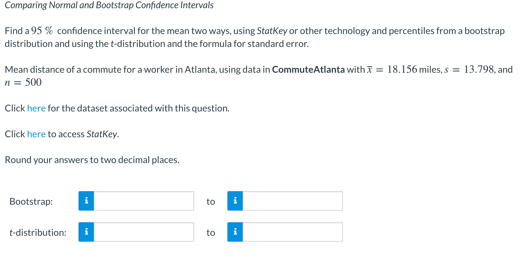 Solved Comparing Normal and Bootstrap Confidence Intervals | Chegg.com