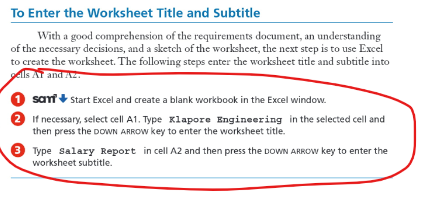 Solved To Enter the Worksheet Title and Subtitle With a good | Chegg.com