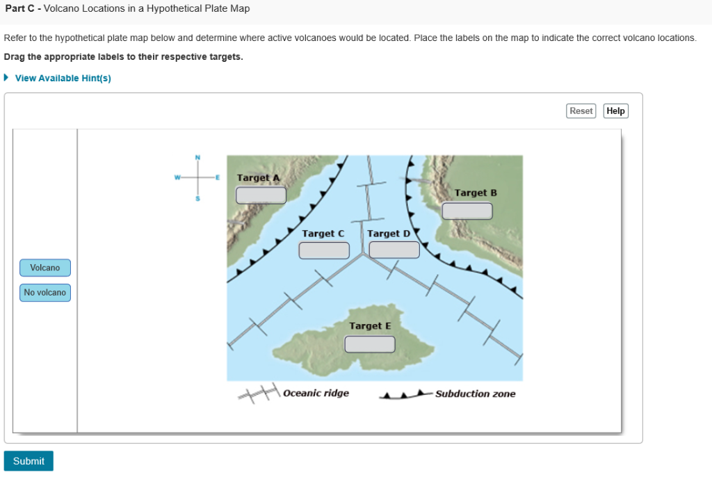 Solved Part C-Volcano Locations in a Hypothetical Plate Map | Chegg.com Solved Part C-Volcano Locations in a Hypothetical Plate Map | Chegg.com