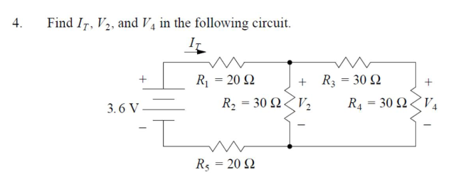 Solved 4. Find IT,V2, and V4 in the following circuit. | Chegg.com