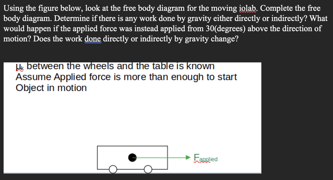 Solved Using the figure below, look at the free body diagram | Chegg.com