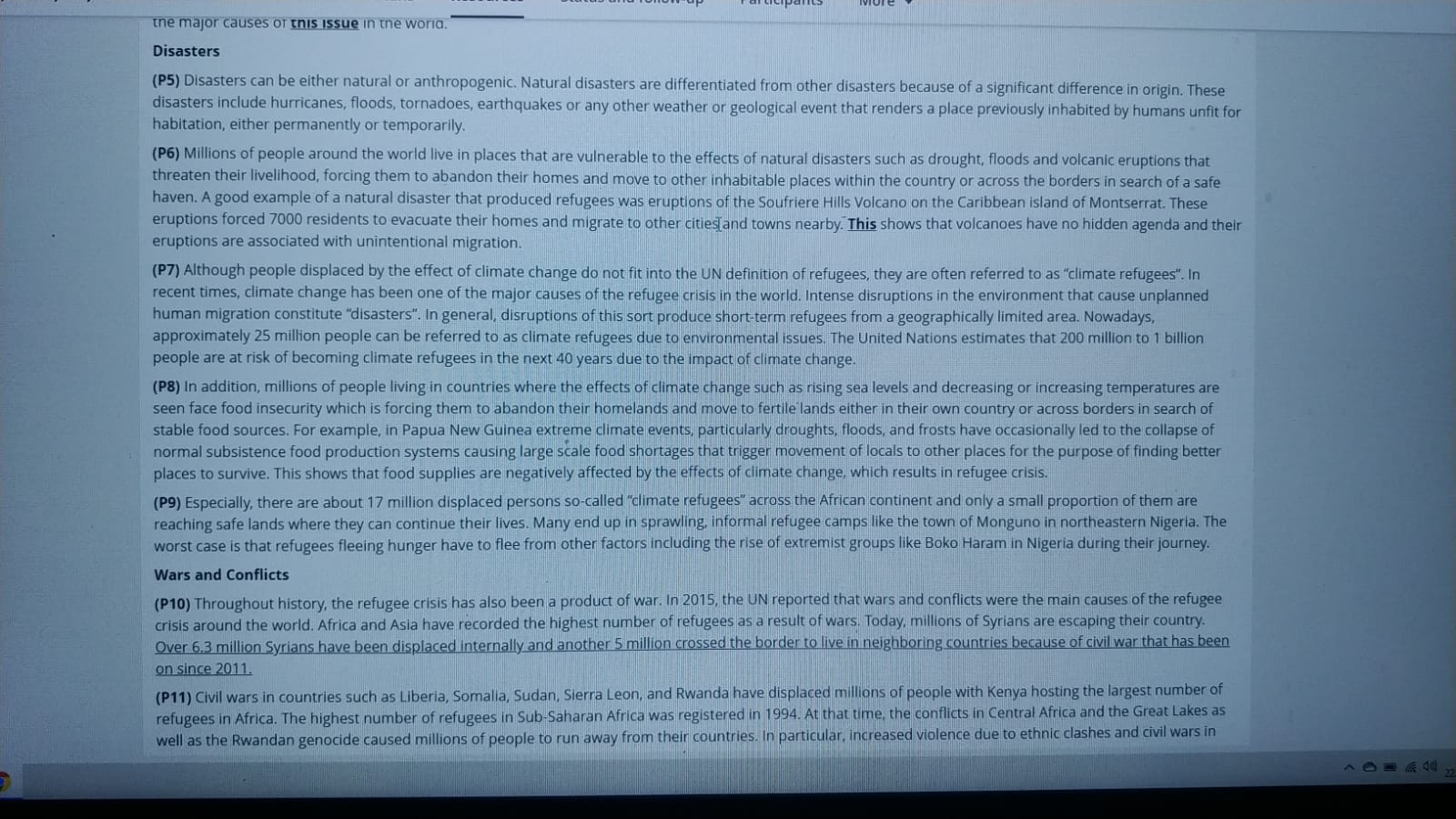 Solved Reasons Why People Become Refugees by Phineas | Chegg.com