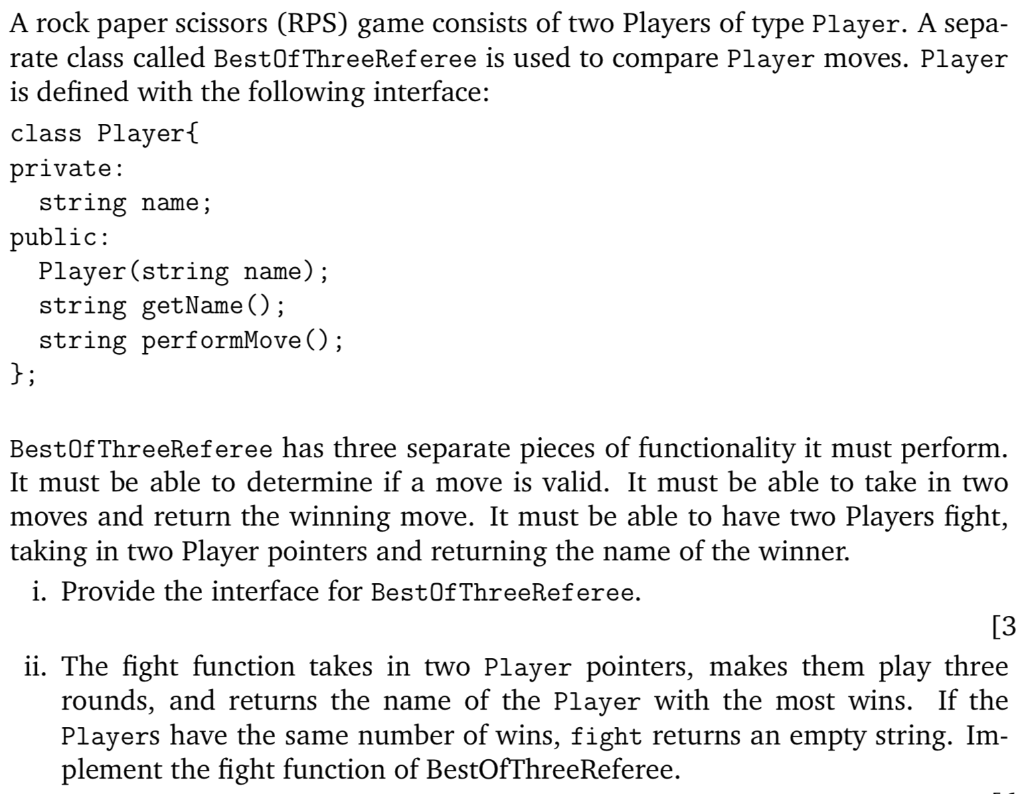 Solved A rock paper scissors (RPS) game consists of two | Chegg.com