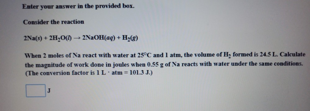 Solved Enter your answer in the provided box. Consider the | Chegg.com