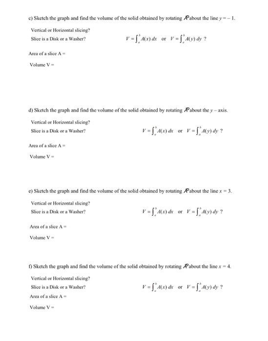 Solved II Volume of Solids: To find the volume V of a solid, | Chegg.com