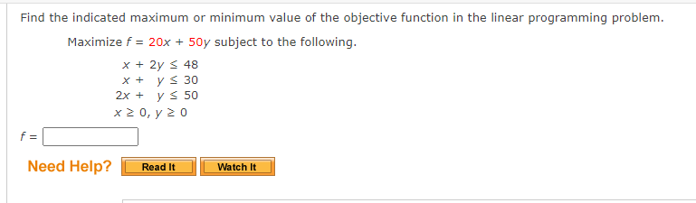 Solved Find the indicated maximum or minimum value of the | Chegg.com