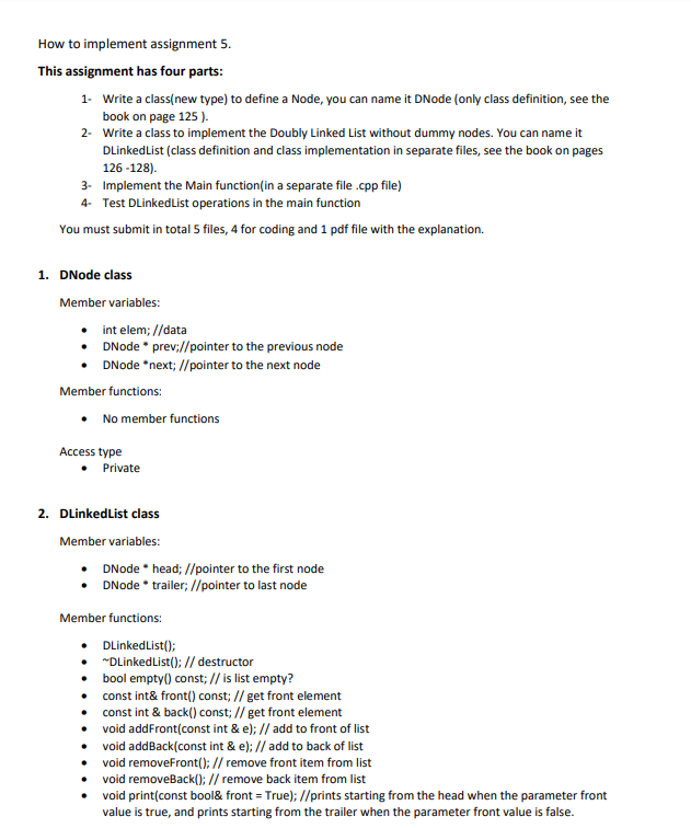 Solved Assignment 5 Write a program in C++ that implements | Chegg.com