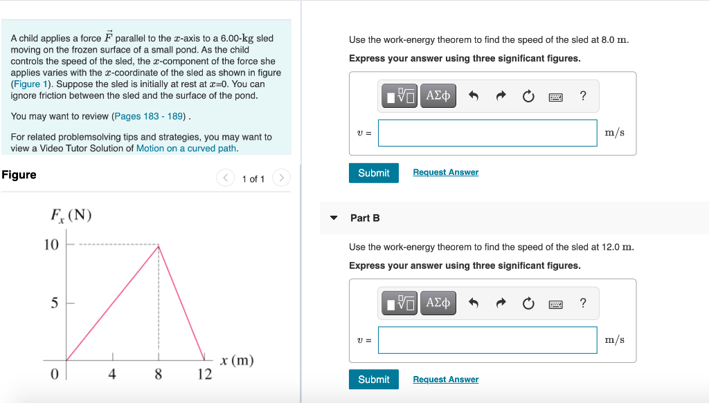 Solved Use the work-energy theorem to find the speed of the | Chegg.com